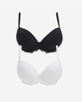 Pretty Secrets (3 Pack) Harper Lace Ribbed Plunge T-Shirt Bras (B-F ...