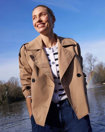 Camel Cropped Trench Coat | JD Williams