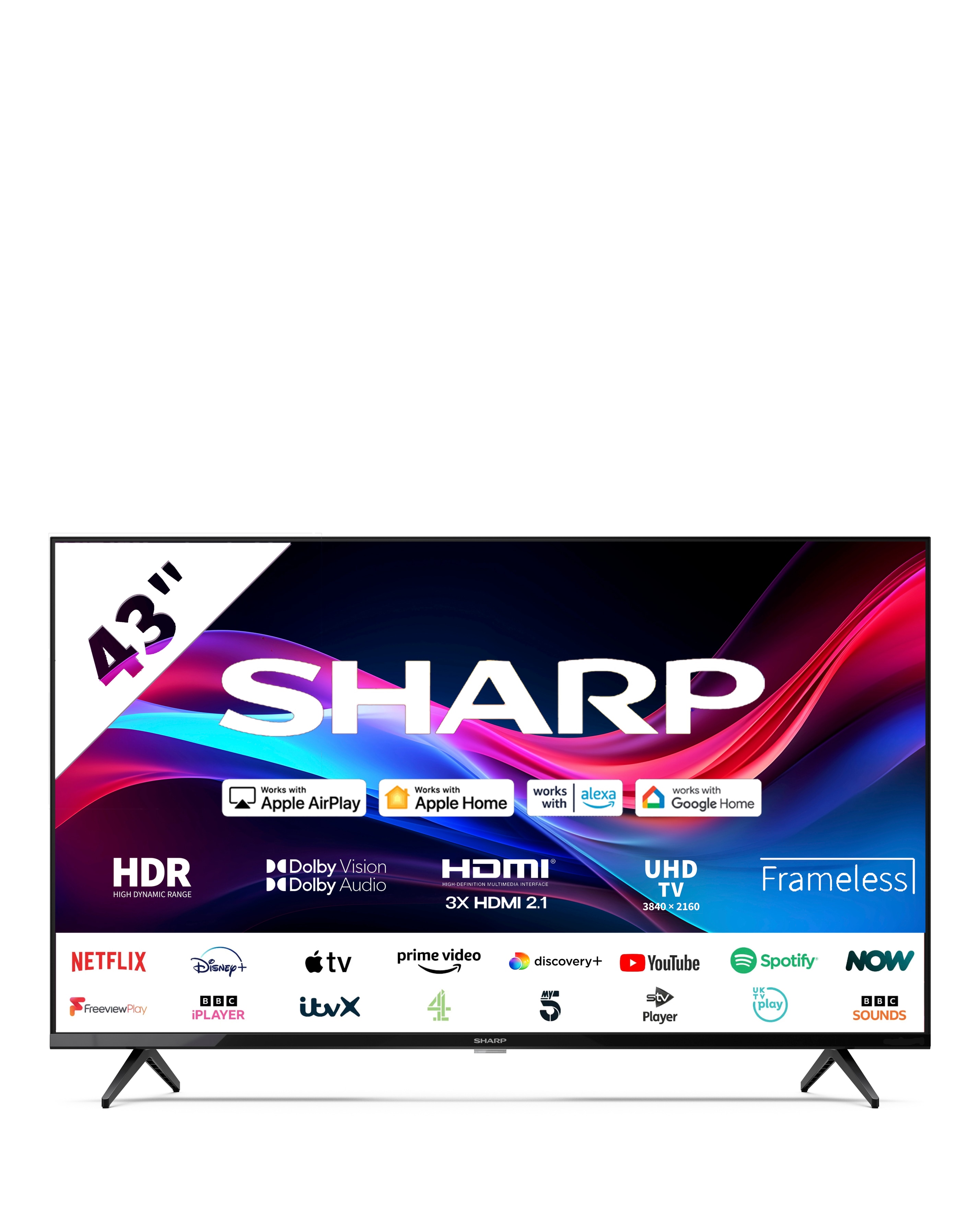 Sharp 4T-C43GJ4225K 43in Smart UHD Roku LED TV | JD Williams