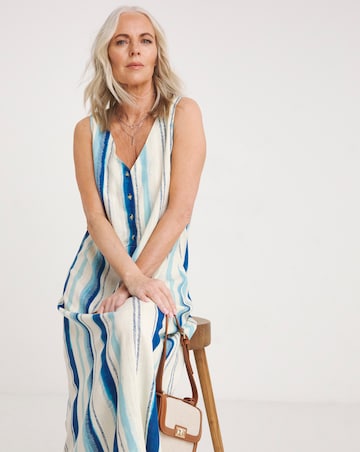 Julipa Linen Mix Shift Midi Dress | JD Williams