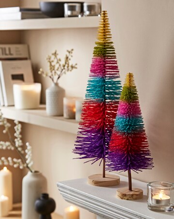 Gisela Graham Set of 2 Rainbow Trees | JD Williams