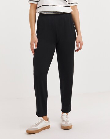 Black Jersey Tapered Trousers | JD Williams
