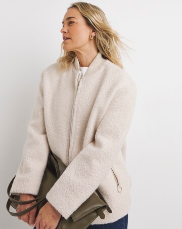 Cream Wool Like Bomber Jacket | JD Williams