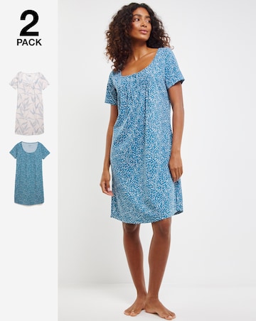 Pretty Secrets Value 2 Pack Short Sleeve Nighties | JD Williams