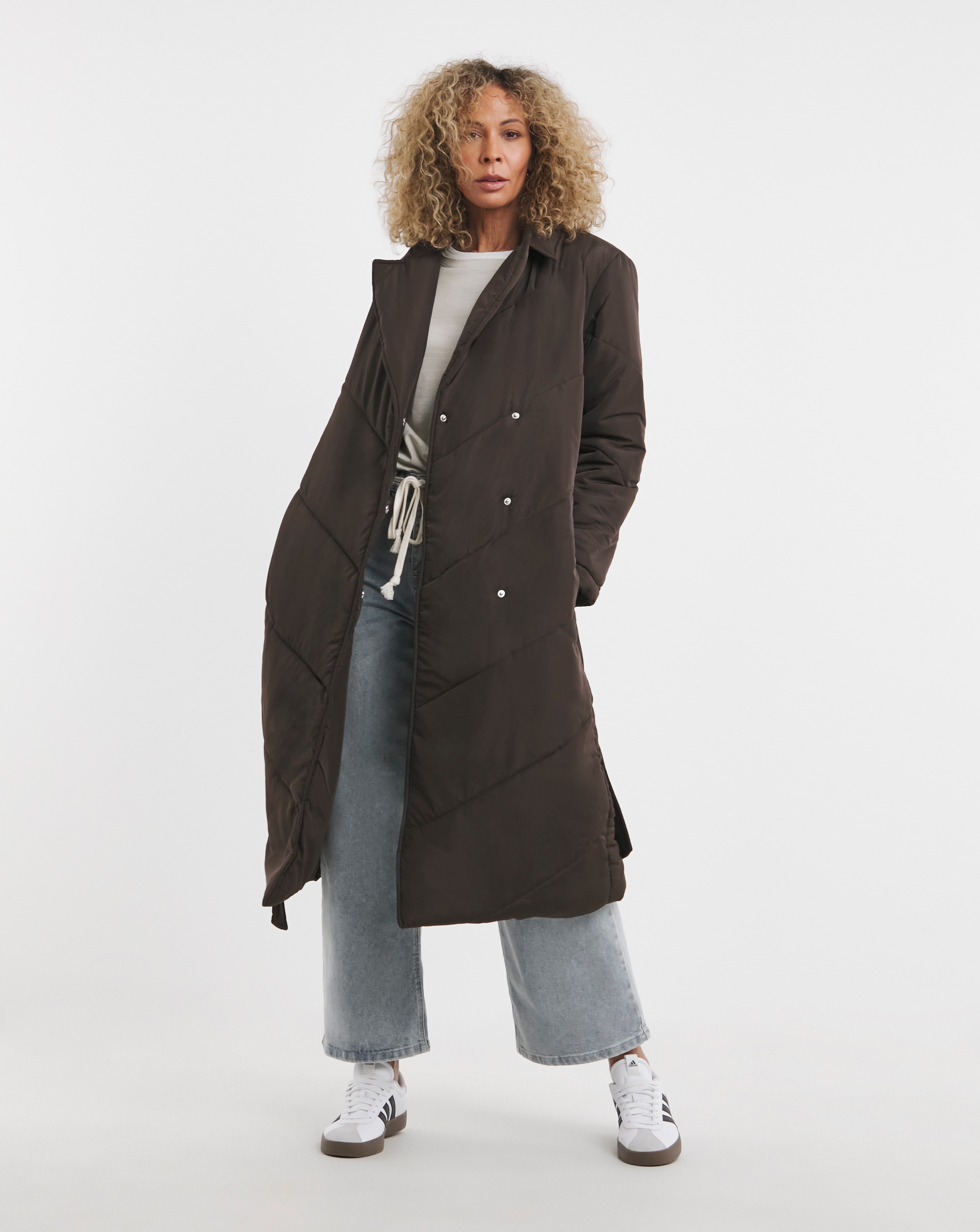 Chocolate Padded Robe Coat | JD Williams