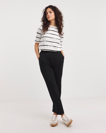 Black Jersey Tapered Trousers | JD Williams