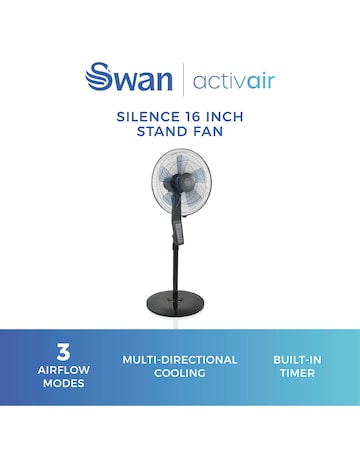 Swan 16'' Silence Stand Fan - Black | JD Williams