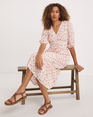 Crinkle Tea Dress With Crochet Trim | JD Williams