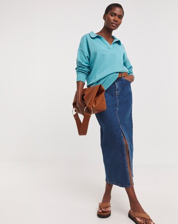 Light Blue Rugby Collar Sweatshirt | JD Williams