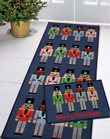 Festive Nutcracker Washable Runner & Doormat Set | JD Williams