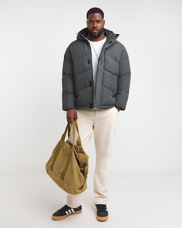 Jack & Jones World Puffer Jacket - Asphalt | JD Williams