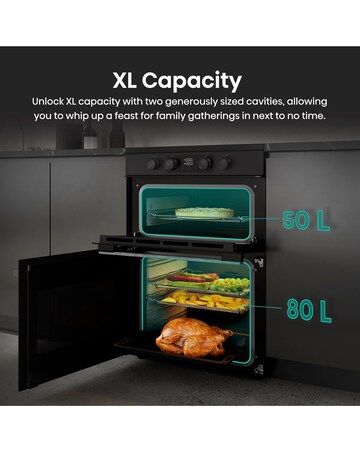 Hisense HDCEIT6C20B 60cm Induction Double Cooker - Black | JD Williams