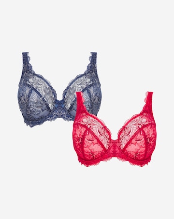 Pretty Secrets 2 Pack Ella Lace Full Cup Wired Bras | JD Williams