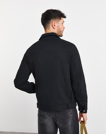 Black Zip Up Smart Harrington Jacket | JD Williams