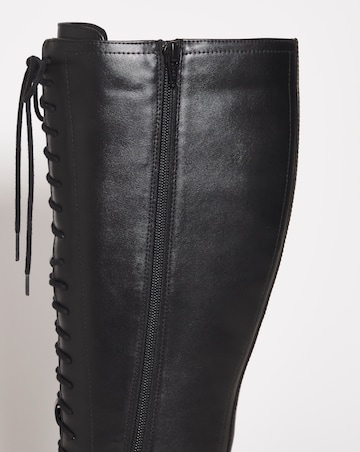 High Leg Lace Boot E Fit Super Curvy Calf | JD Williams