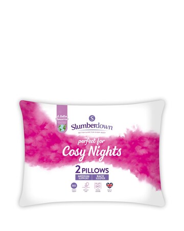 Slumberdown Cosy Nights Pack of 2 Back Sleeper Pillows | JD Williams