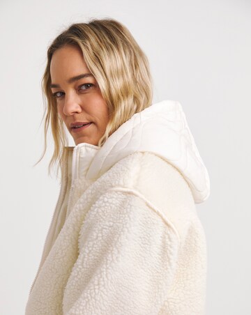 Cream Borg Lined Fleece Jacket | JD Williams