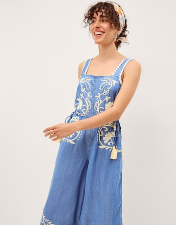Monsoon Stella Denim Culotte Jumpsuit | JD Williams