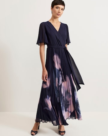Phase Eight Abigail Printed Pleat Maxi Dress | JD Williams
