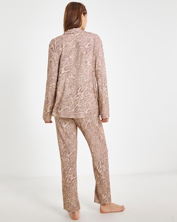 Soft Viscose Blend Pyjama Set Leopard Print | JD Williams