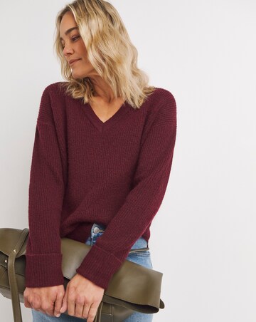 V Neck Longline Jumper | JD Williams