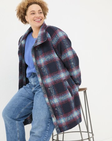 FatFace Freya Wool Blend Check Coat | JD Williams